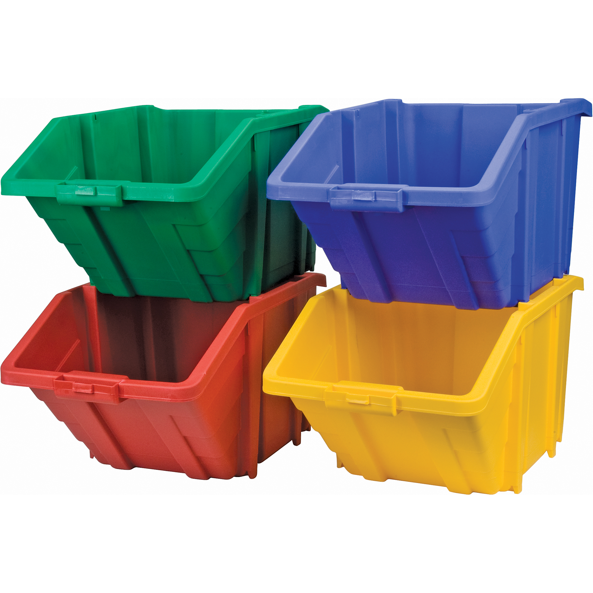 Kleton Jumbo Plastic Bin, 15-1/2" W x 13" H x 25" D, Green, 200 lbs ...